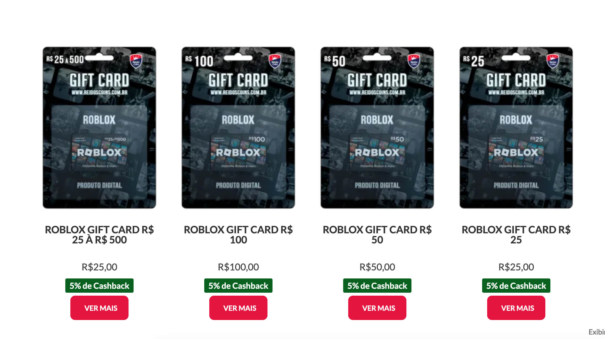 Como comprar Gift Cards do 'Roblox' com Cachback | MMORPGBR